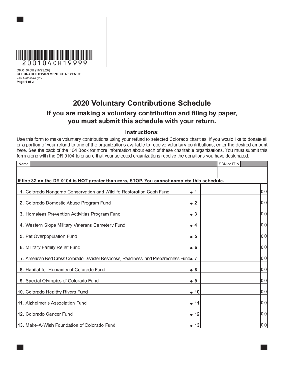 Form DR0104CH Download Fillable PDF or Fill Online Voluntary ...