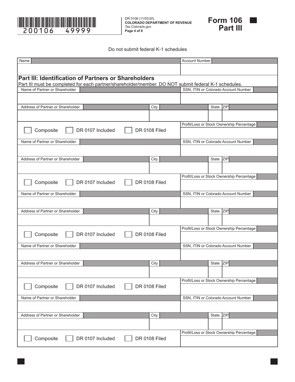 Form DR0106 - 2020 - Fill Out, Sign Online and Download Fillable PDF ...