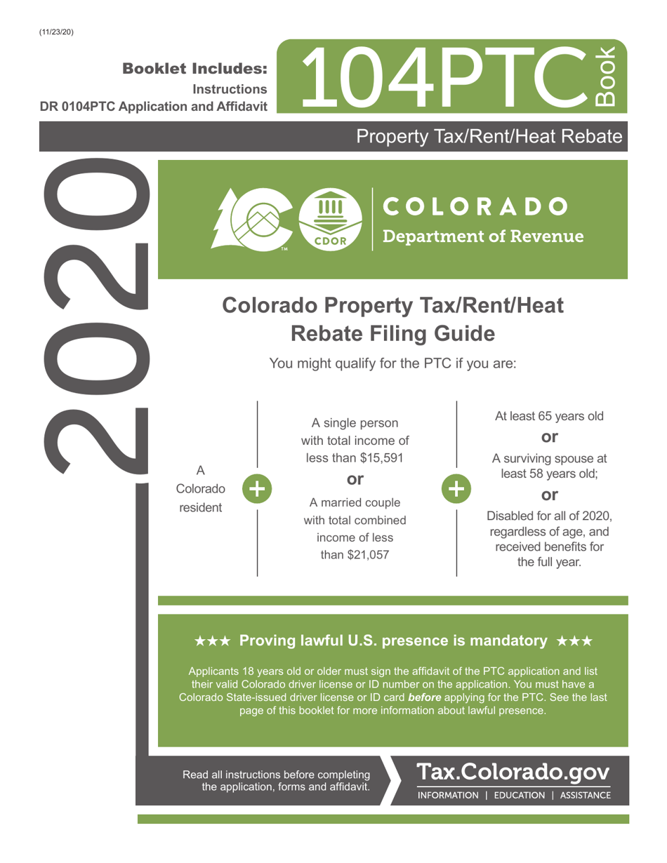Form DR0104PTC Download Printable PDF or Fill Online Colorado Property ...