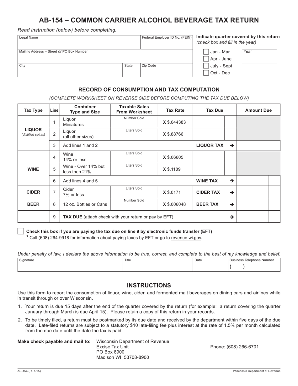 Form AB-154 - Fill Out, Sign Online and Download Printable PDF ...