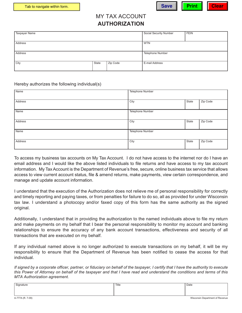 Form A-777A - Fill Out, Sign Online and Download Fillable PDF ...