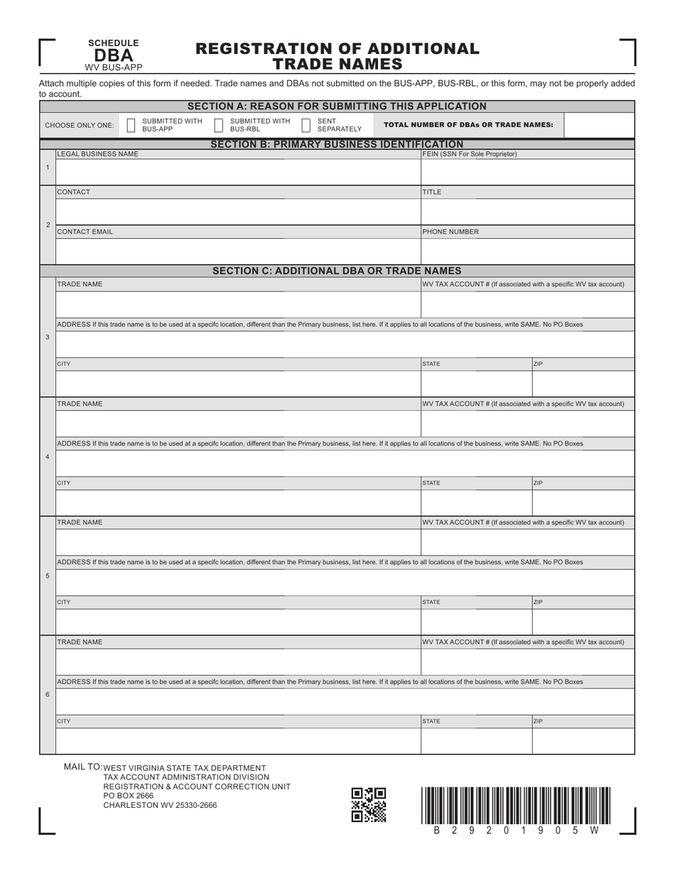 Form BUS-APP Schedule DBA - Fill Out, Sign Online and Download ...