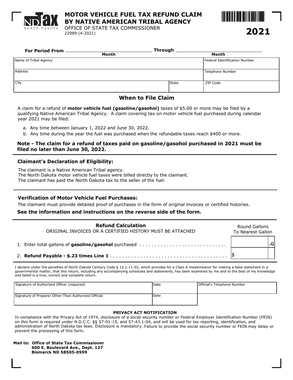 Form SFN22989 - 2021 - Fill Out, Sign Online and Download Fillable PDF ...