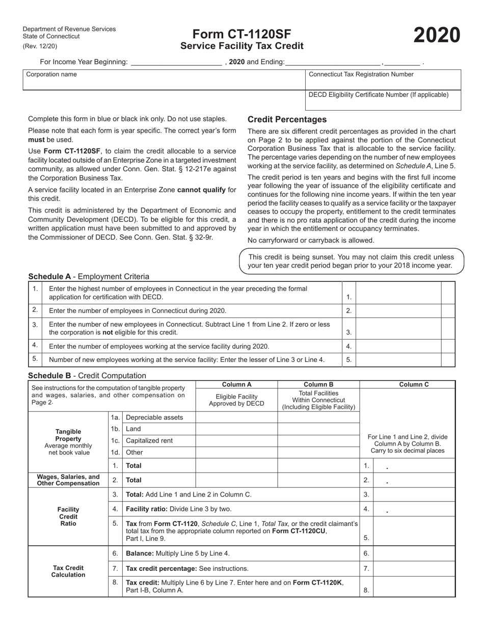 Form CT-1120SF - 2020 - Fill Out, Sign Online and Download Printable ...