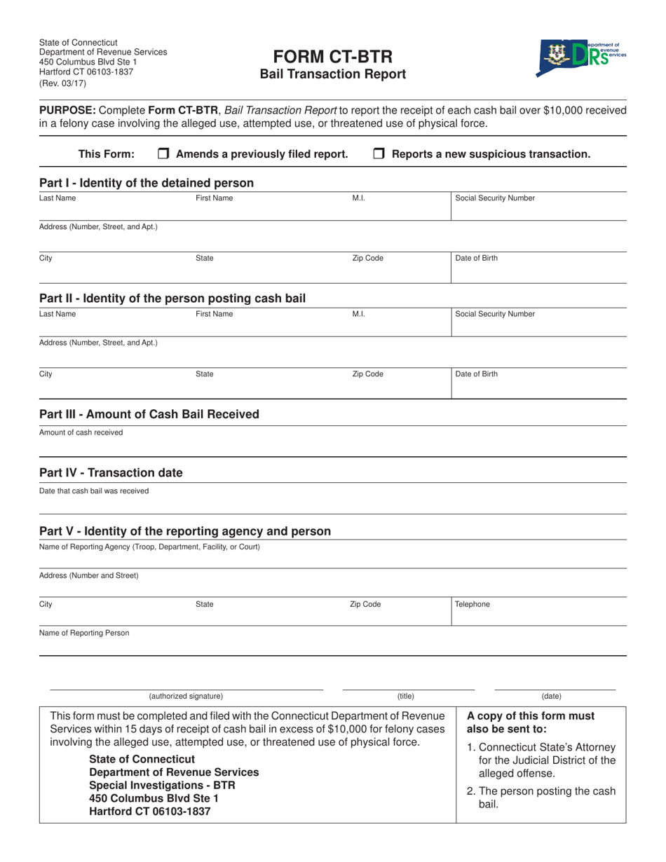 Form CT-BTR - Fill Out, Sign Online and Download Printable PDF ...
