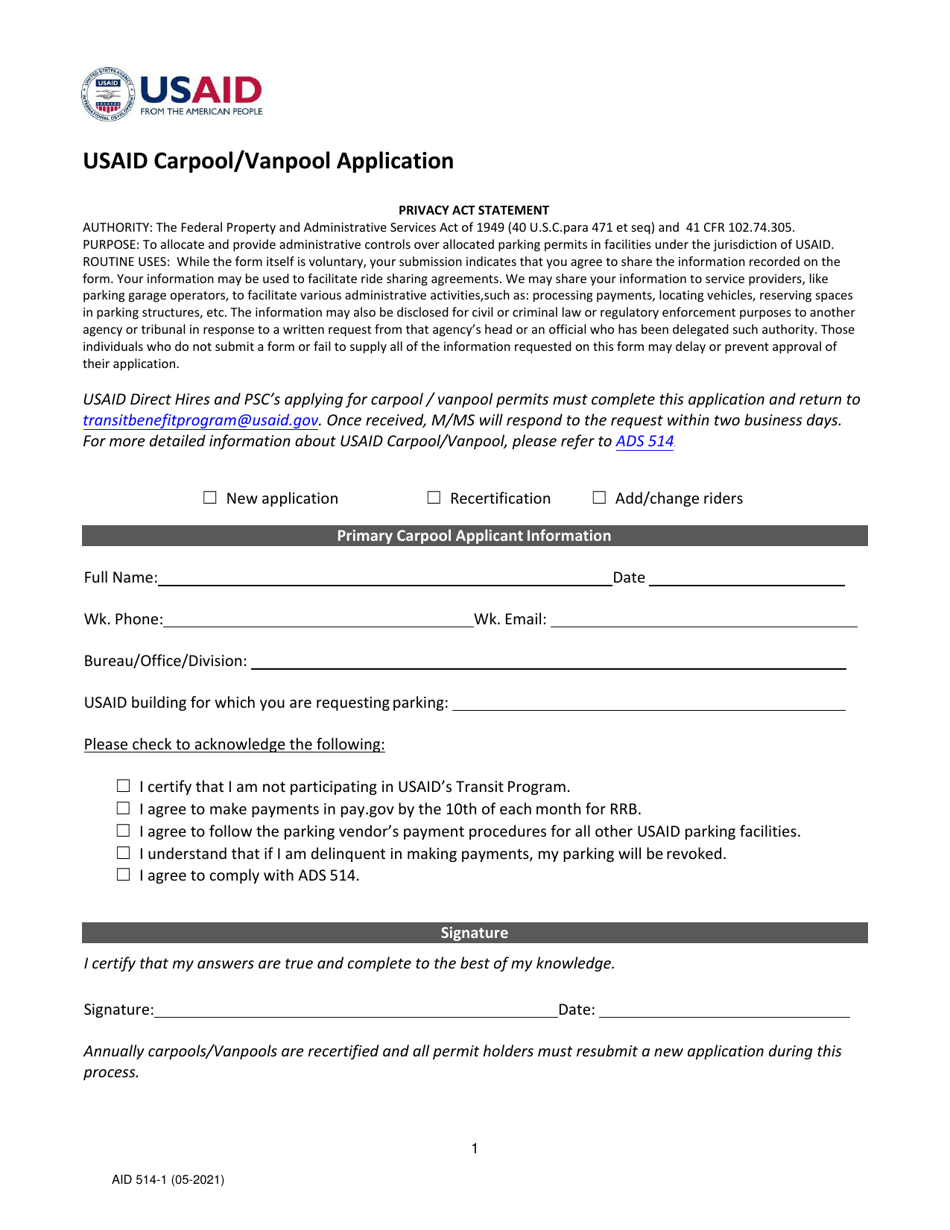 Form AID514-1 - Fill Out, Sign Online and Download Fillable PDF ...