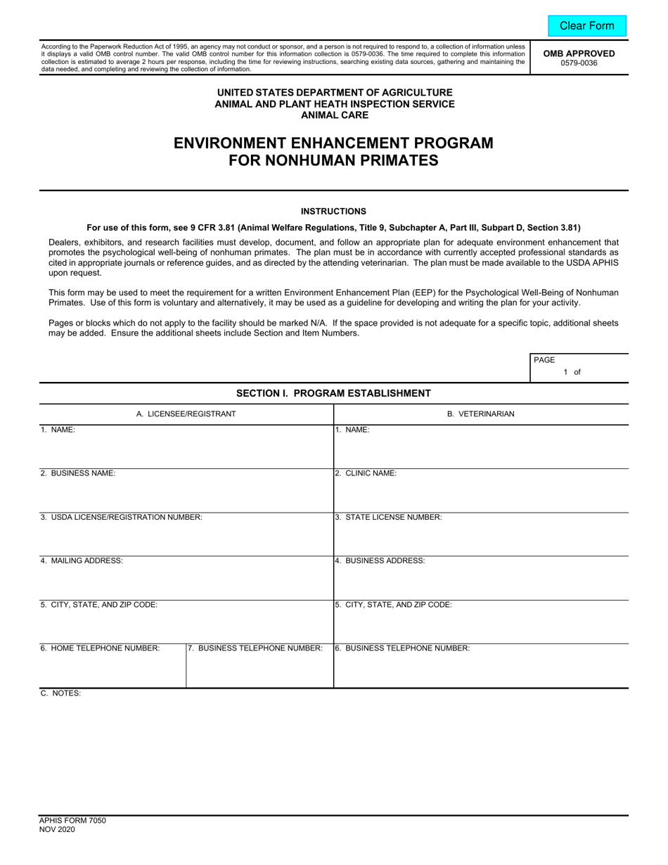 APHIS Form 7050 - Fill Out, Sign Online and Download Fillable PDF | Templateroller