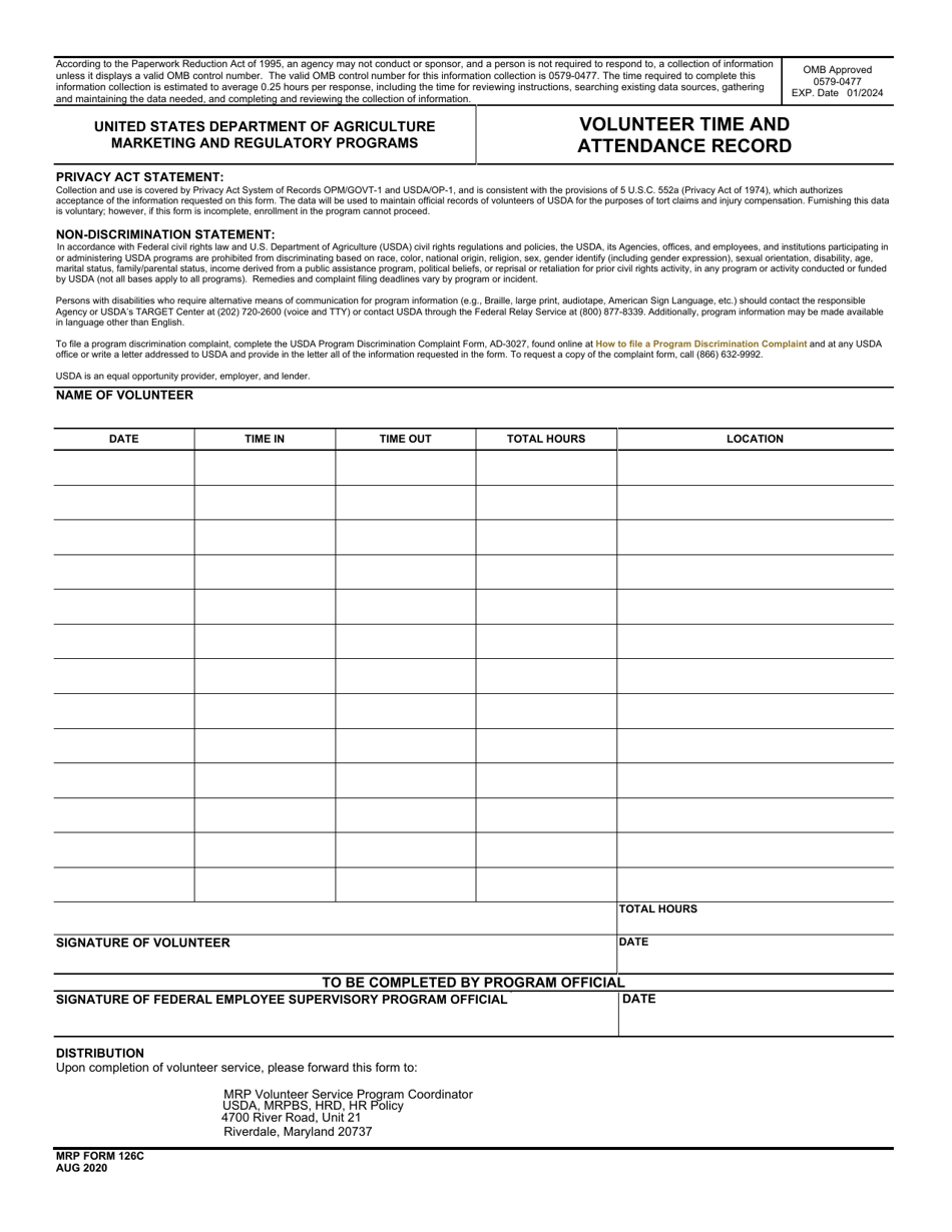MRP Form 126C - Fill Out, Sign Online and Download Fillable PDF ...