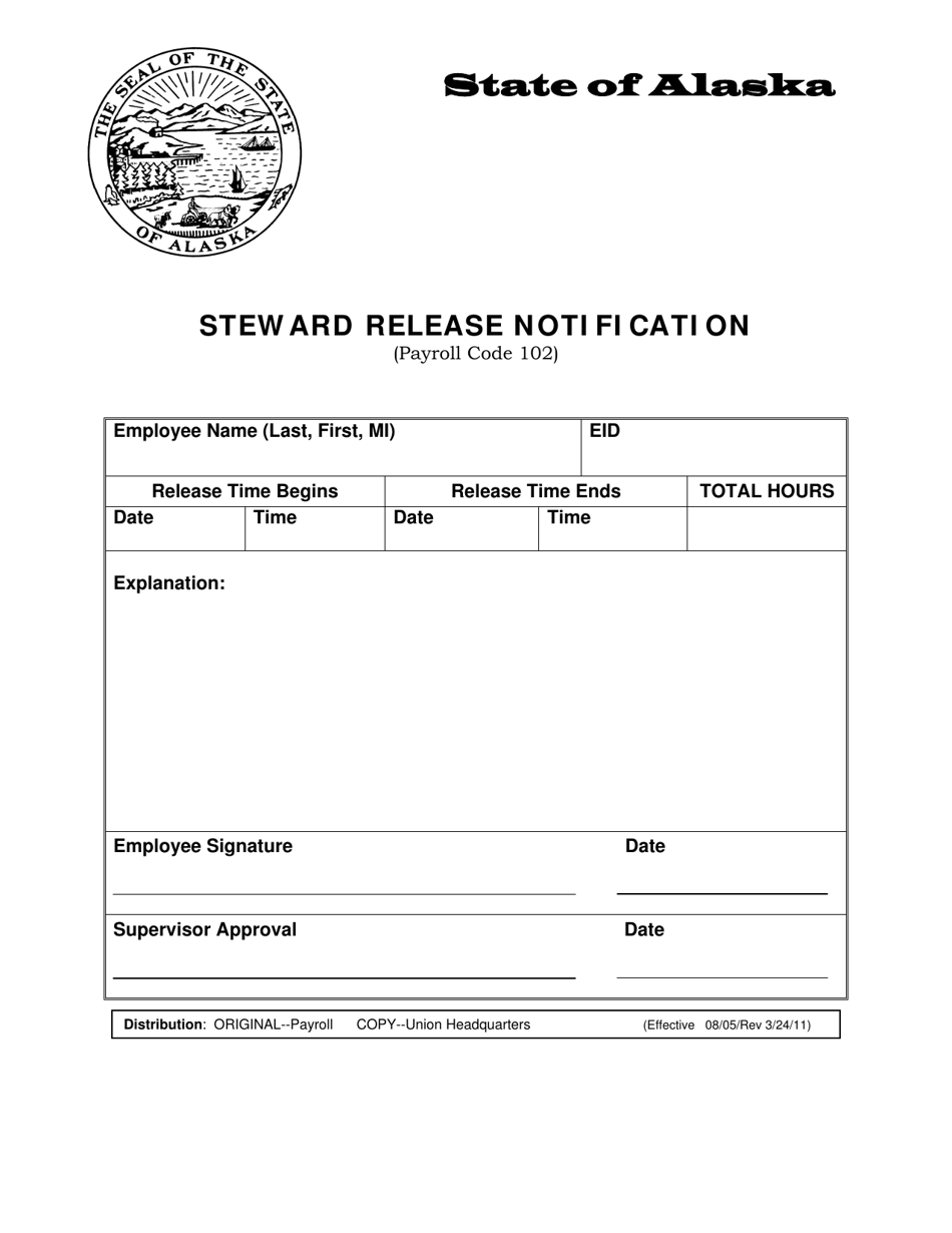 Alaska Steward Release Notification - Fill Out, Sign Online and ...