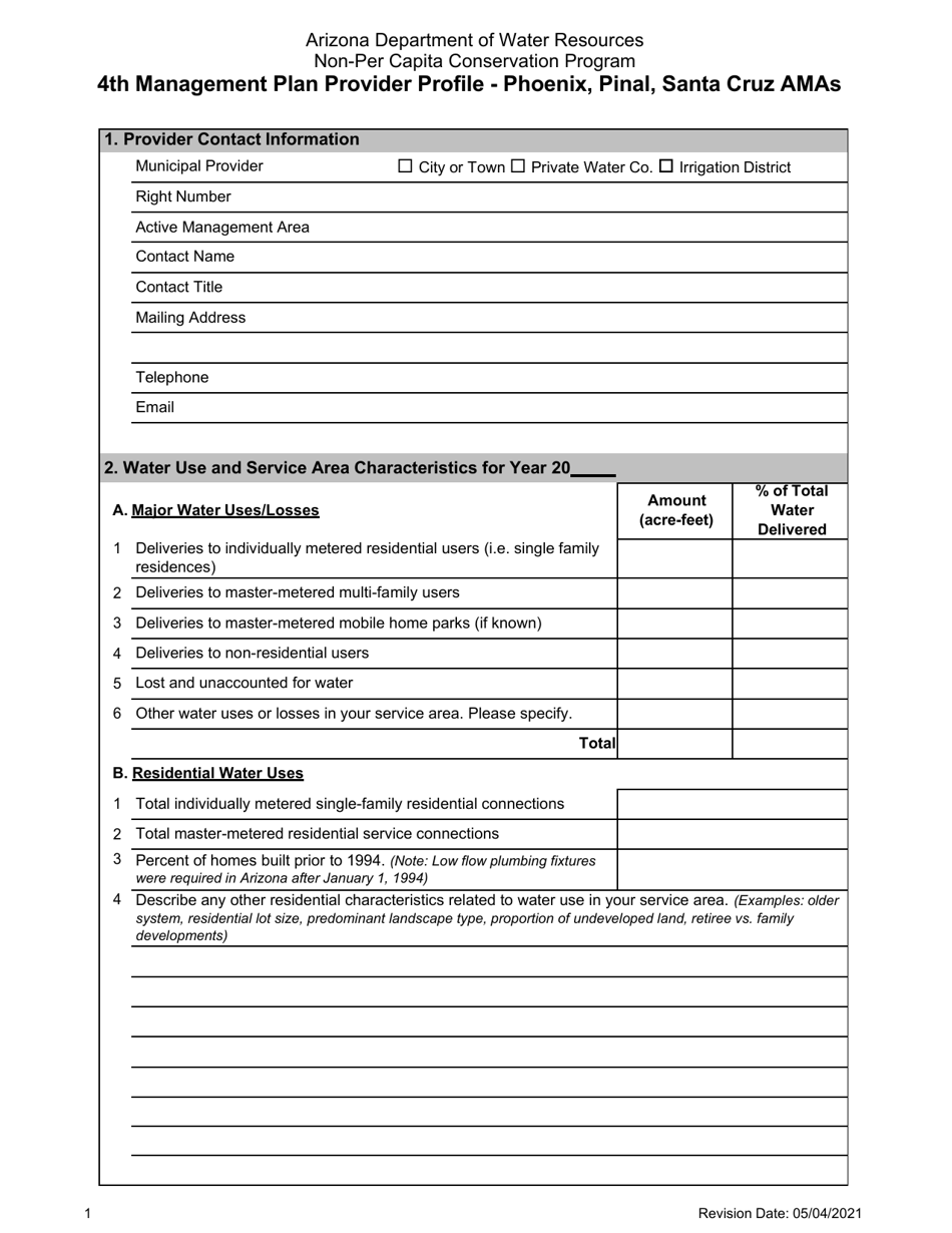 Arizona 4th Management Plan Provider Profile - Phoenix, Pinal, Santa ...