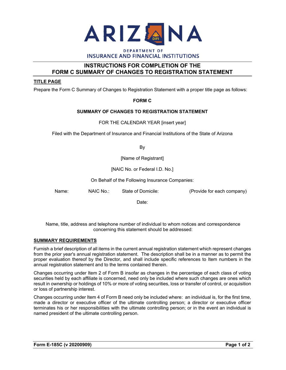 Download Instructions for Form C Summary of Changes to Registration ...