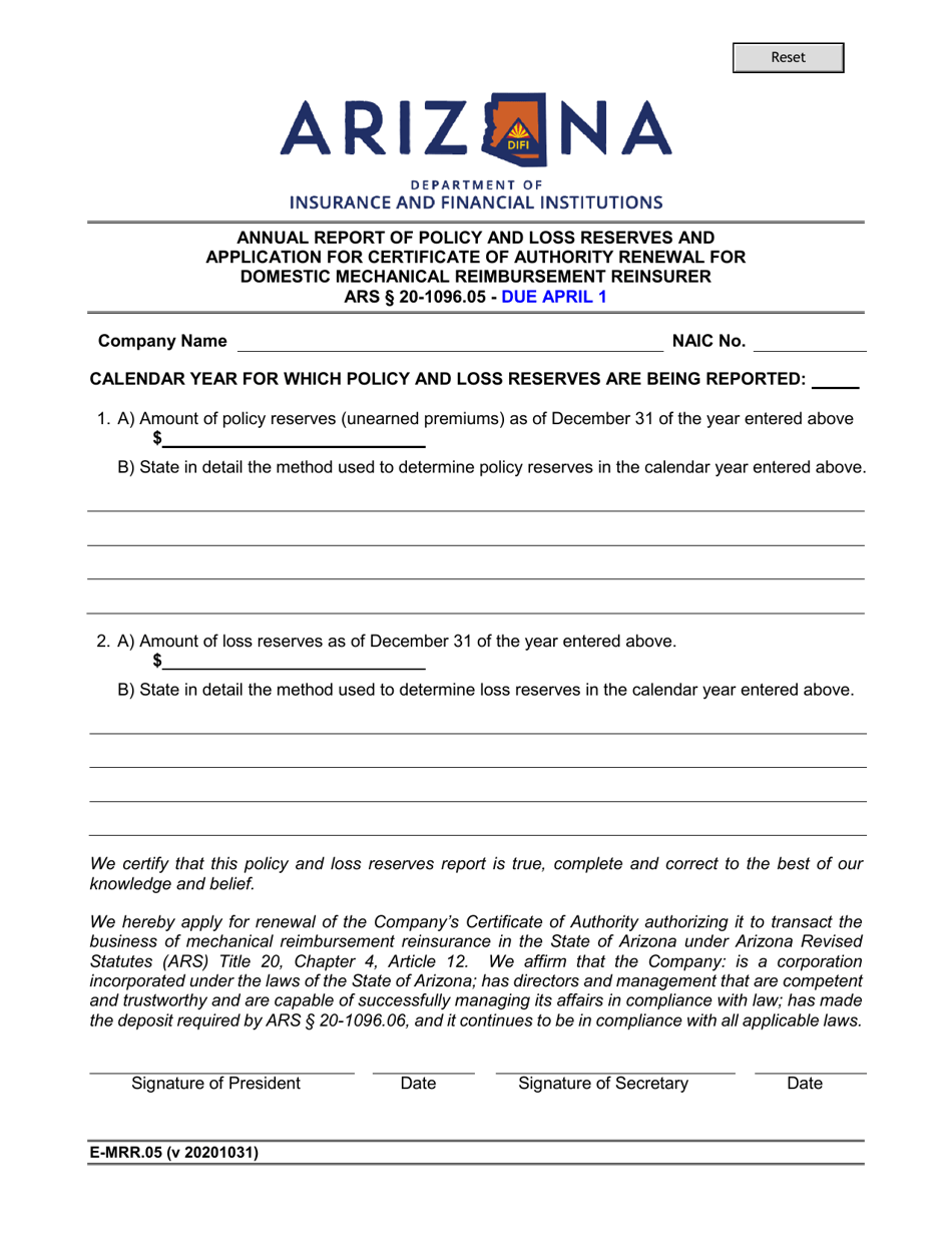 Form E-MRR.05 - Fill Out, Sign Online and Download Fillable PDF ...