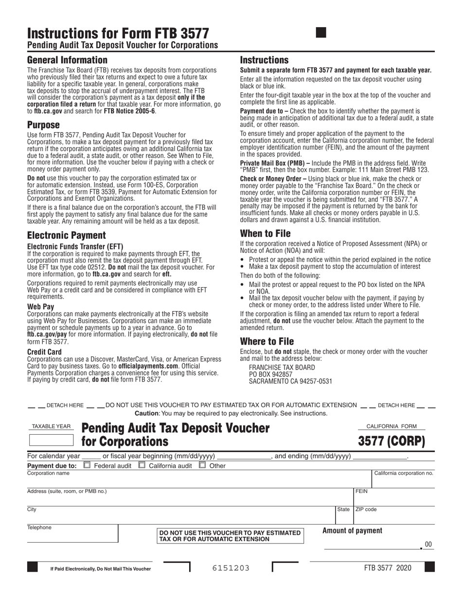 Form FTB3577 - Fill Out, Sign Online and Download Fillable PDF ...