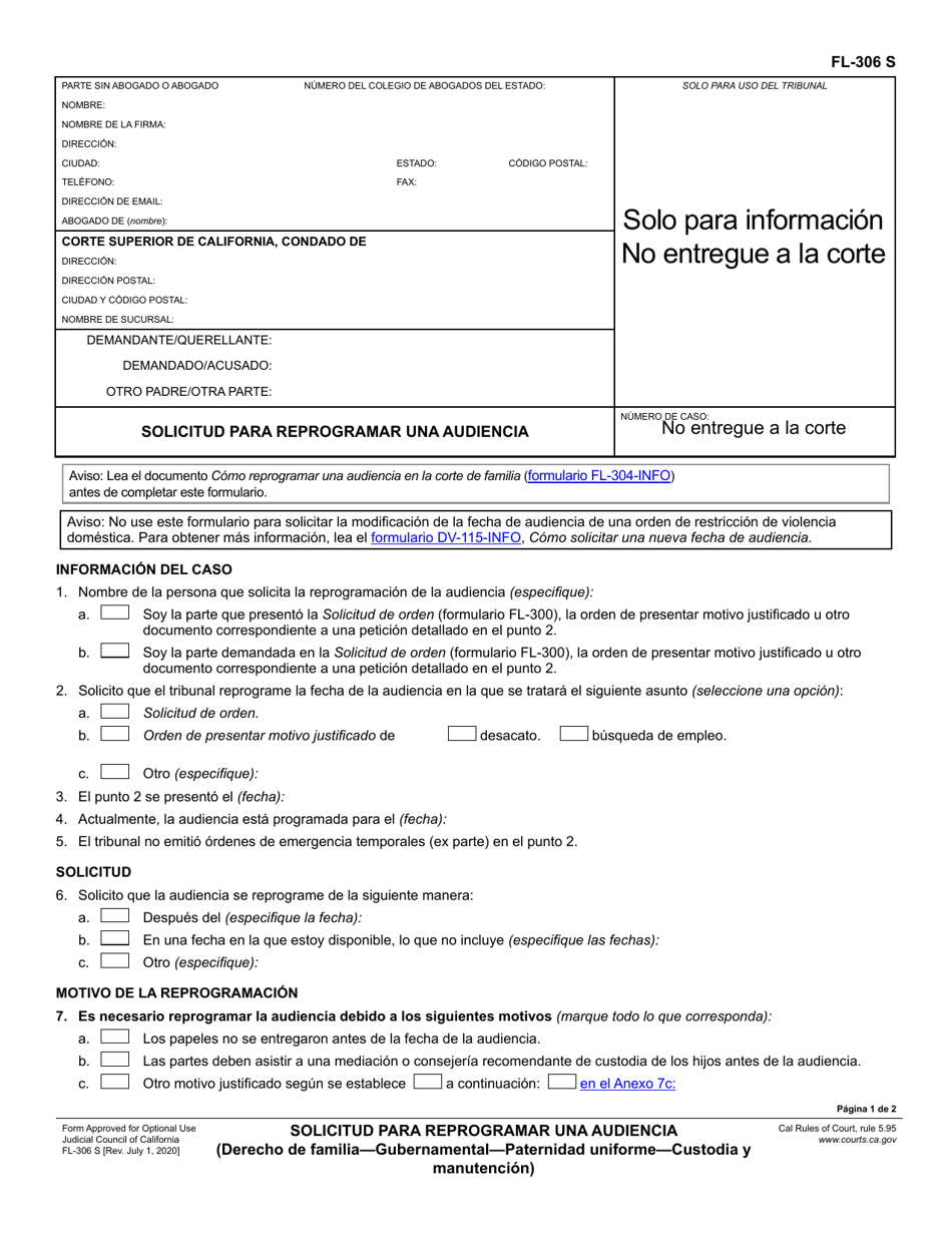 Formulario FL-306 - Fill Out, Sign Online and Download Printable PDF ...
