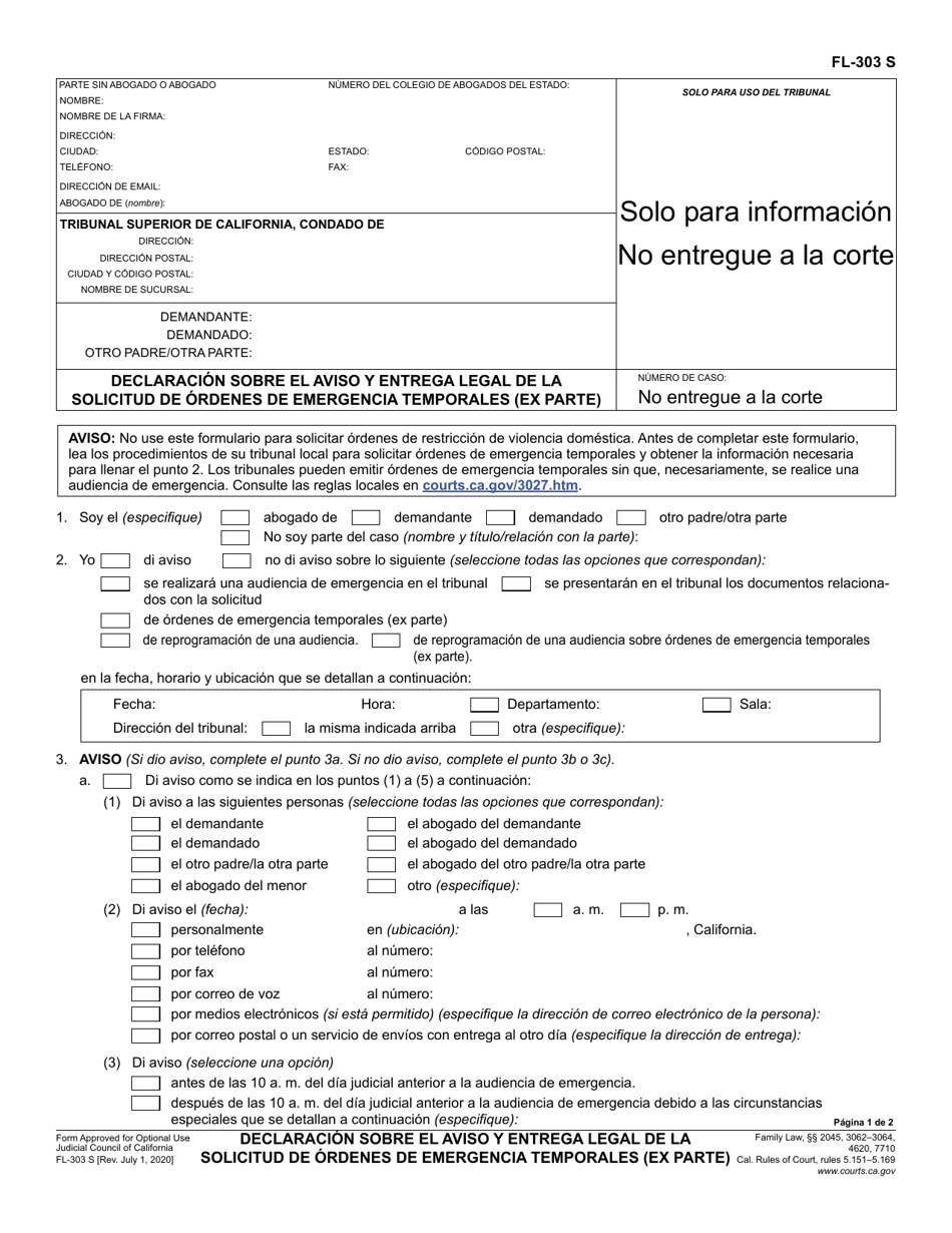 Formulario FL-303 - Fill Out, Sign Online and Download Printable PDF ...
