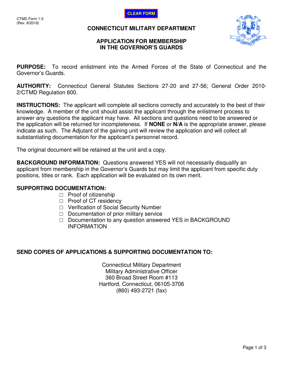 CTMD Form 1-3 - Fill Out, Sign Online and Download Fillable PDF ...