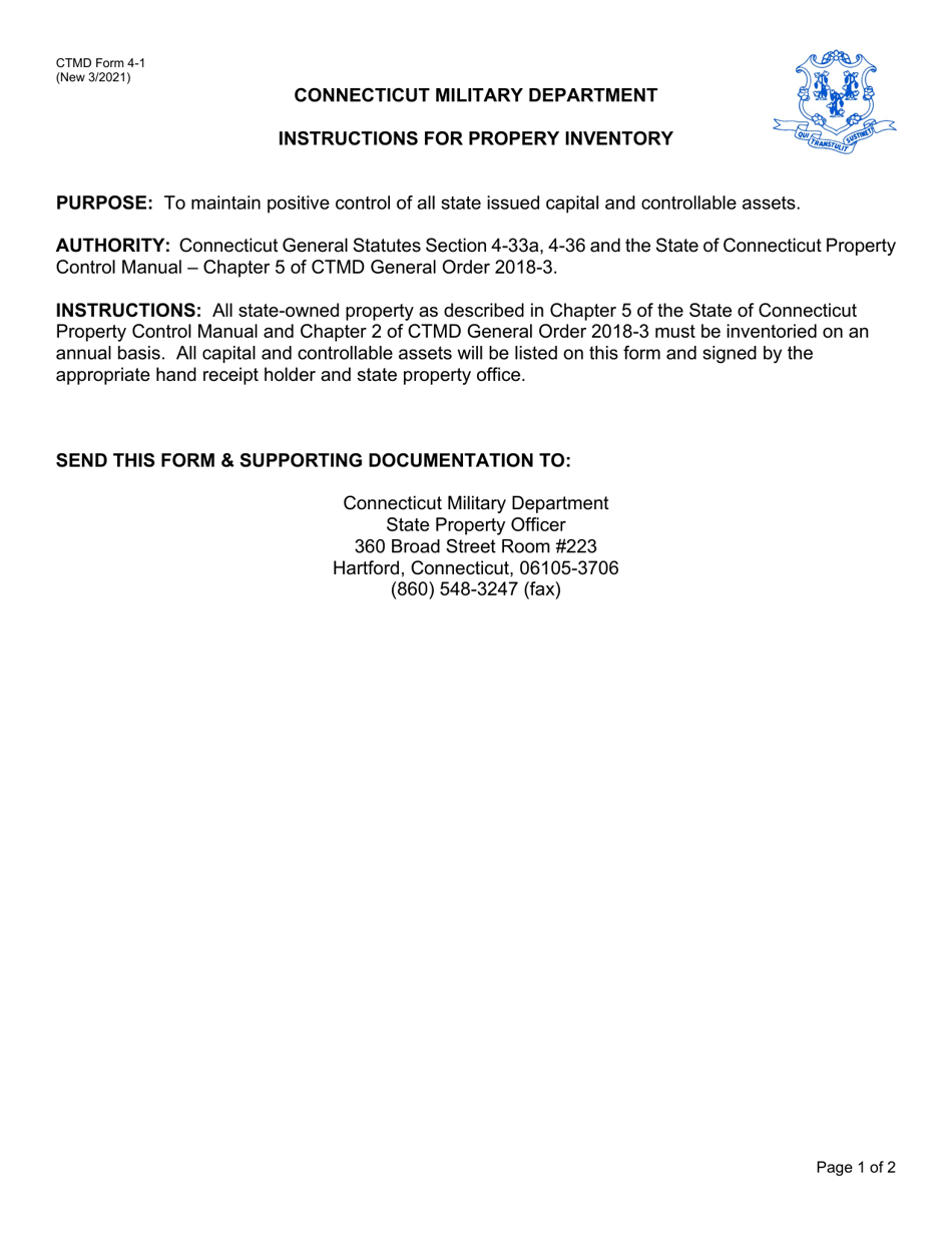 CTMD Form 4-1 - Fill Out, Sign Online and Download Fillable PDF, Connecticut | Templateroller