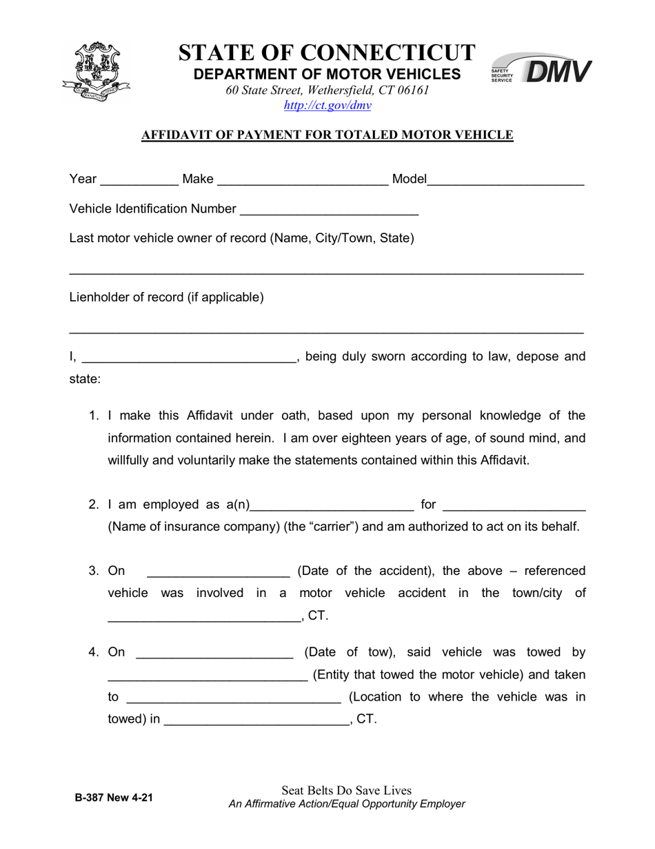 Form B-387 - Fill Out, Sign Online and Download Fillable PDF ...