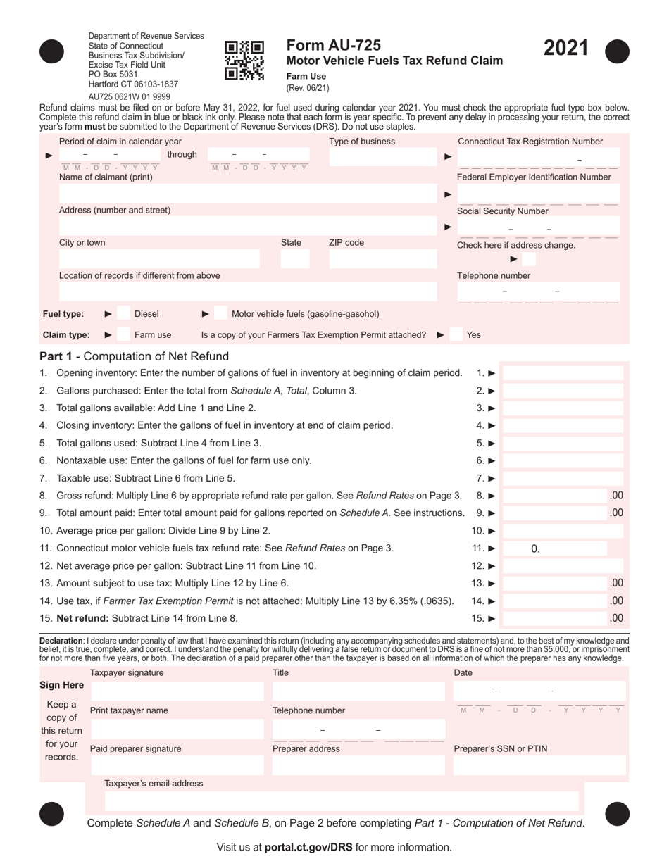 Form AU-725 - 2021 - Fill Out, Sign Online and Download Printable PDF ...