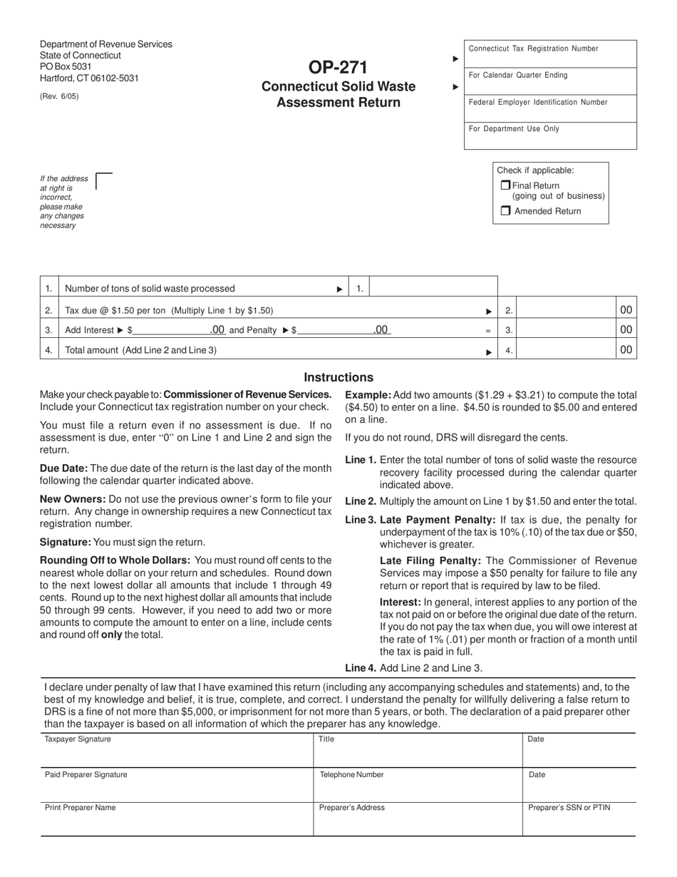 Form OP-271 - Fill Out, Sign Online and Download Printable PDF ...