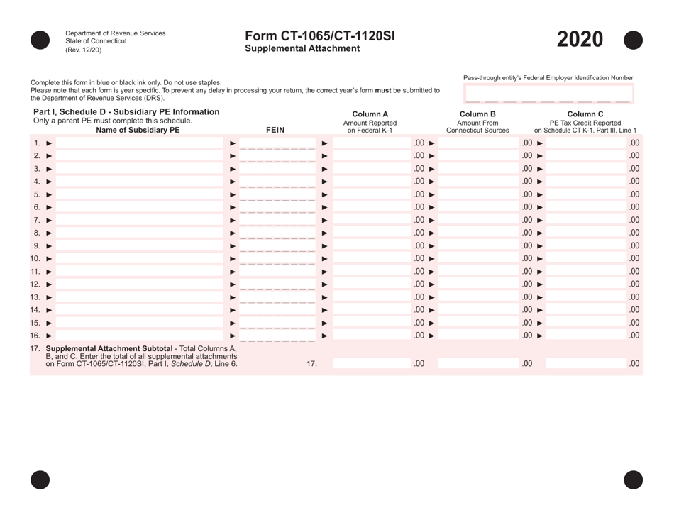 Form CT-1065/CT-1120SI - 2020 - Fill Out, Sign Online and Download ...