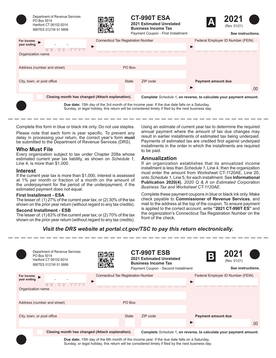 Form CT-990 ES - 2021 - Fill Out, Sign Online and Download Printable ...