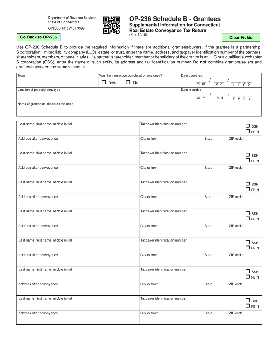 Form OP-236 Schedule B - Fill Out, Sign Online and Download Fillable ...