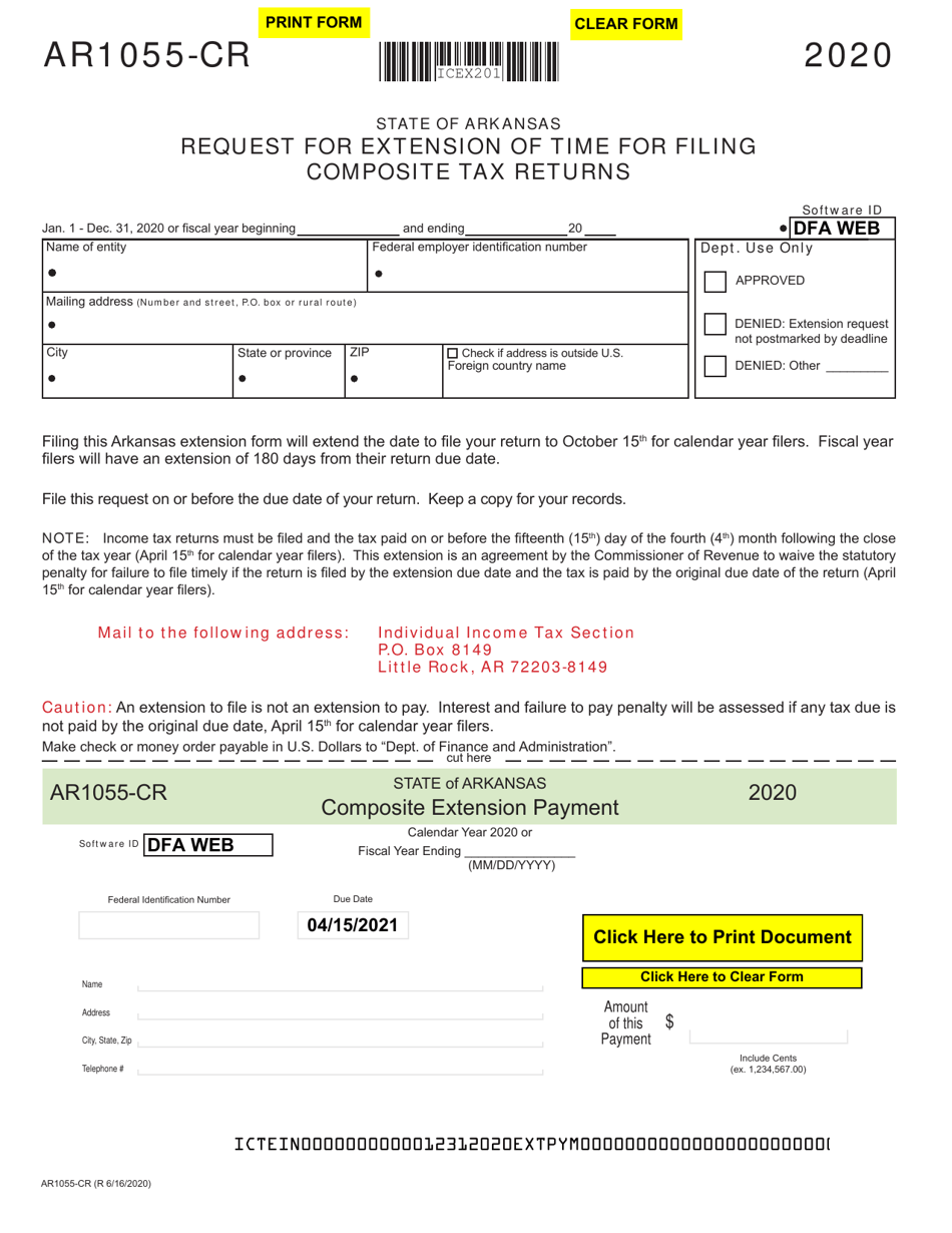 Form AR1055-CR - 2020 - Fill Out, Sign Online and Download Fillable PDF ...