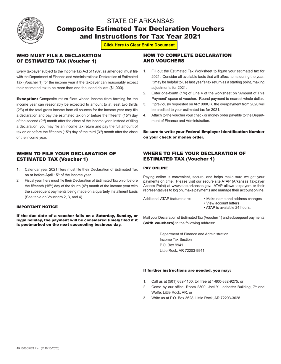 Form AR1000CRES - 2021 - Fill Out, Sign Online and Download Fillable ...