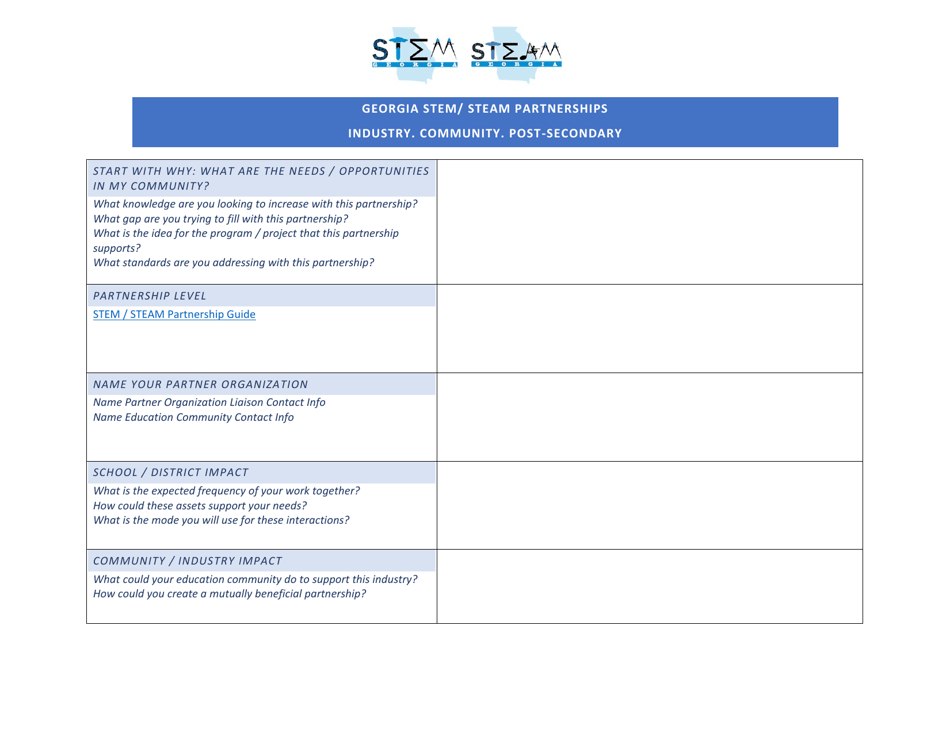 Georgia (United States) Community Partnership Planning Template - Stem ...