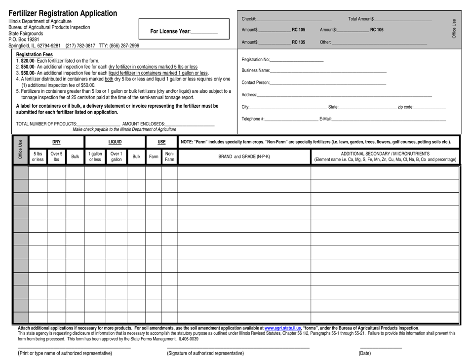 Illinois Fertilizer Registration Application - Fill Out, Sign Online ...