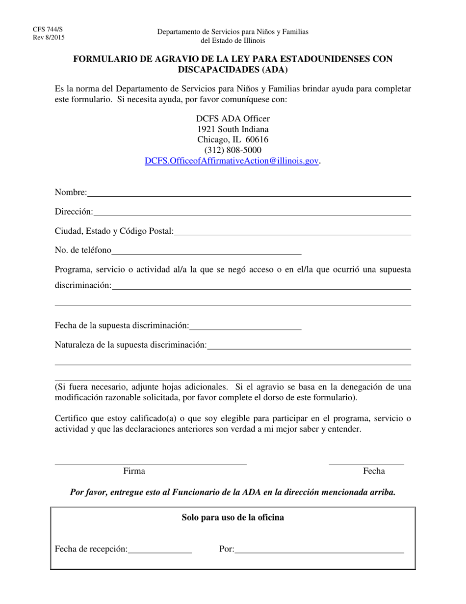 Formulario CFS744/S - Fill Out, Sign Online and Download Fillable PDF ...