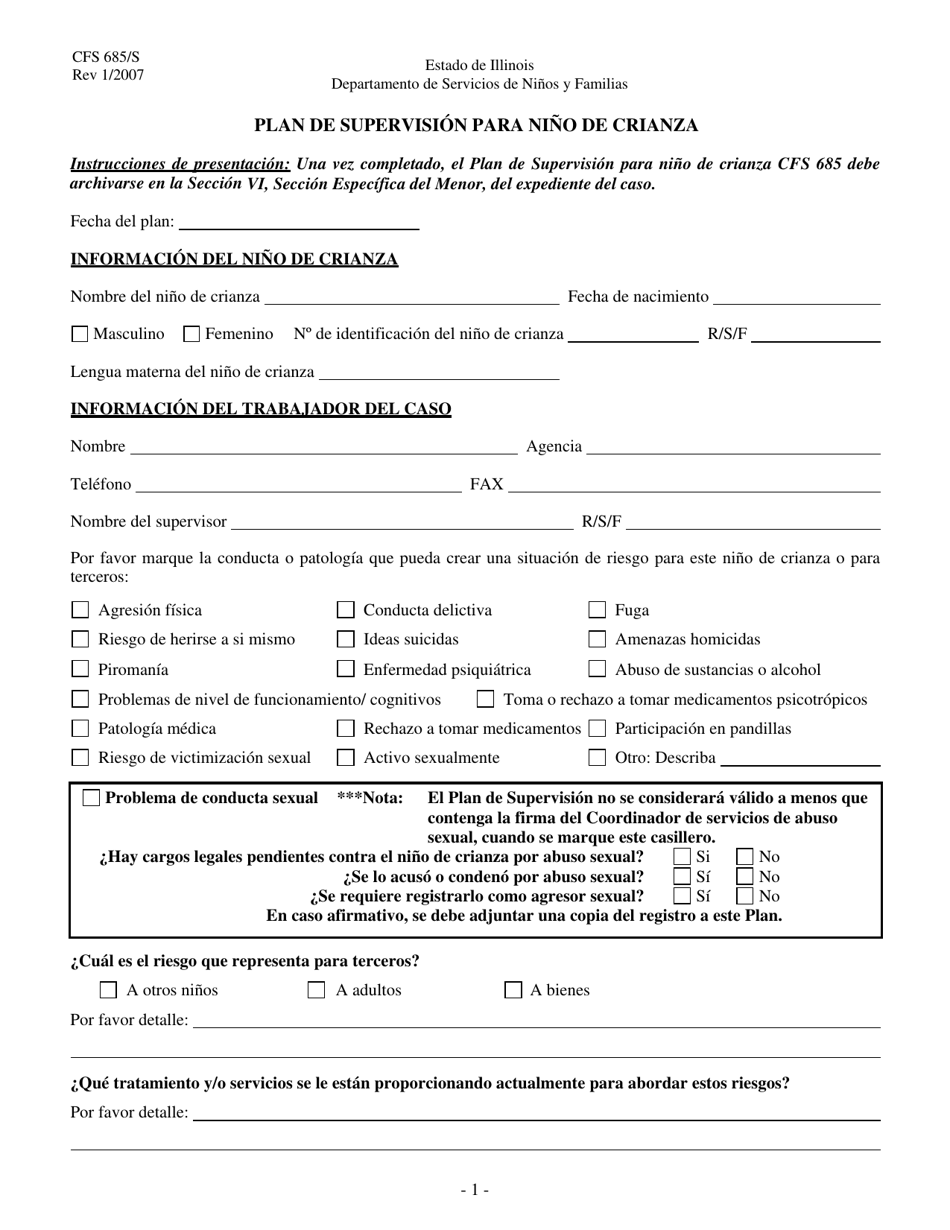 Formulario CFS685/S - Fill Out, Sign Online and Download Fillable PDF ...