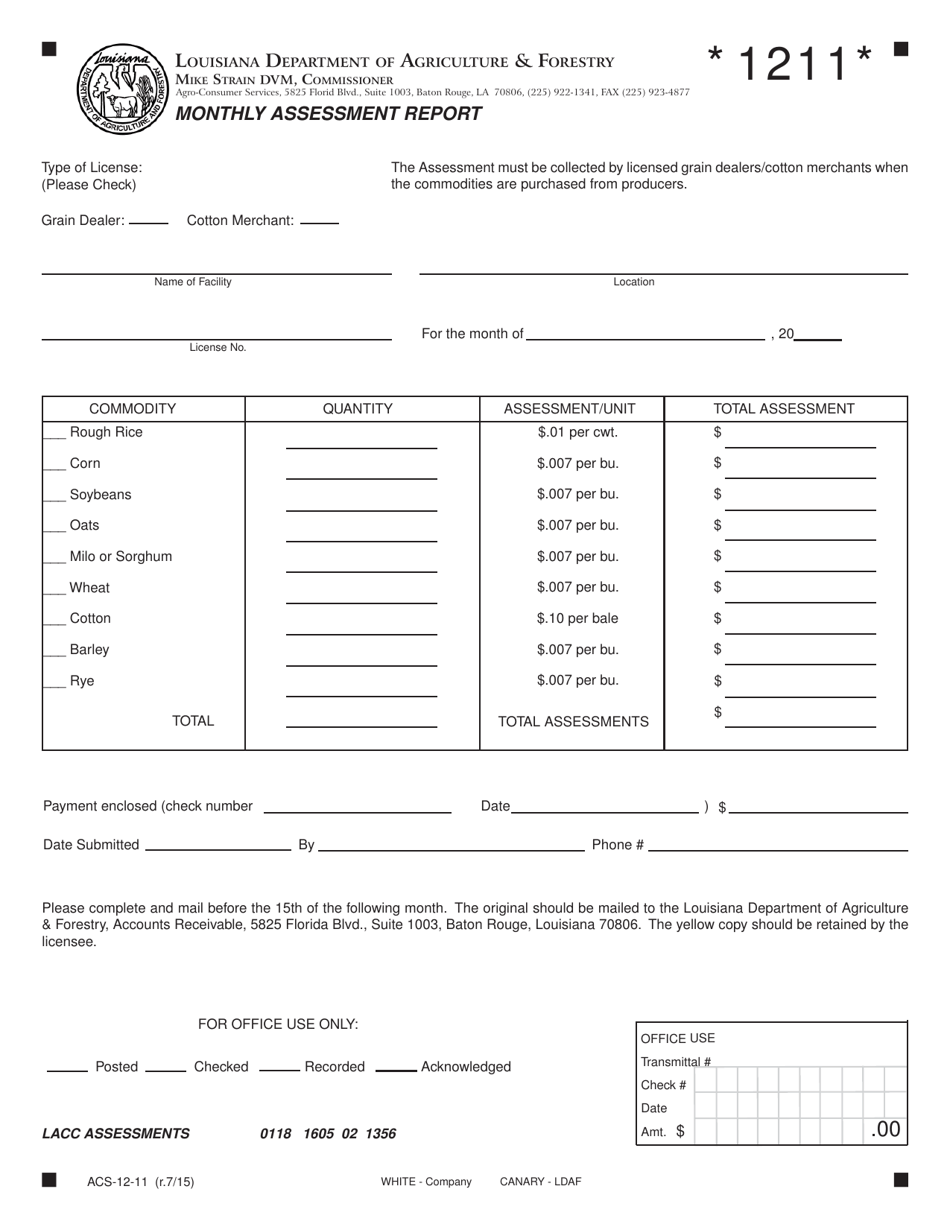 Form ACS-12-11 - Fill Out, Sign Online and Download Printable PDF ...