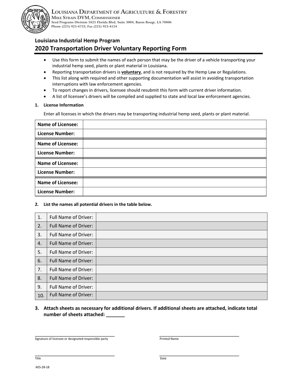 Form AES-28-18 - 2020 - Fill Out, Sign Online and Download Fillable PDF ...