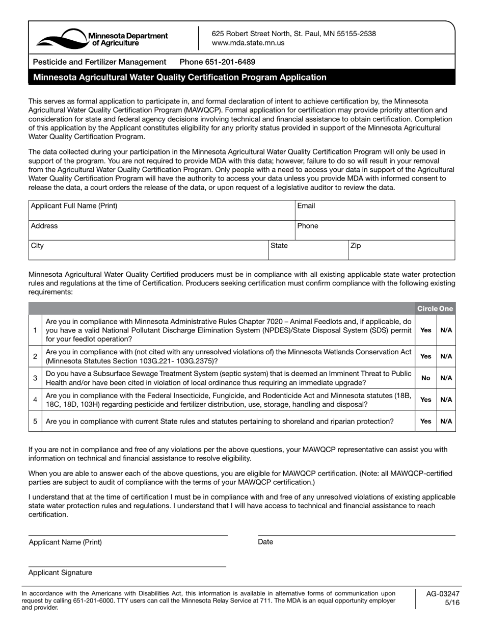 Form AG-03247 - Fill Out, Sign Online and Download Printable PDF ...