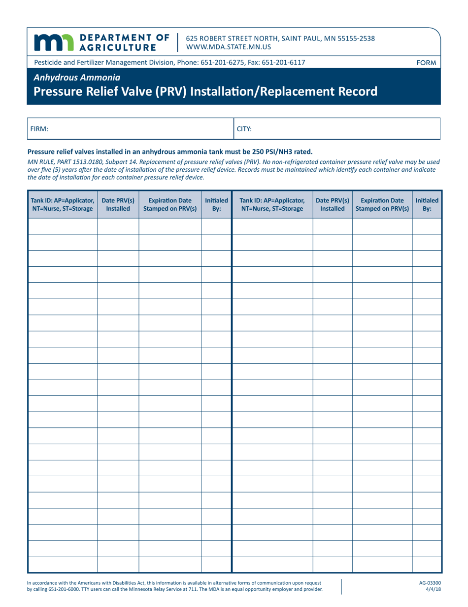 Form AG-03300 - Fill Out, Sign Online and Download Printable PDF ...