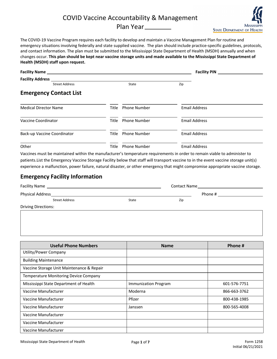 Form 1258 - Fill Out, Sign Online and Download Fillable PDF ...