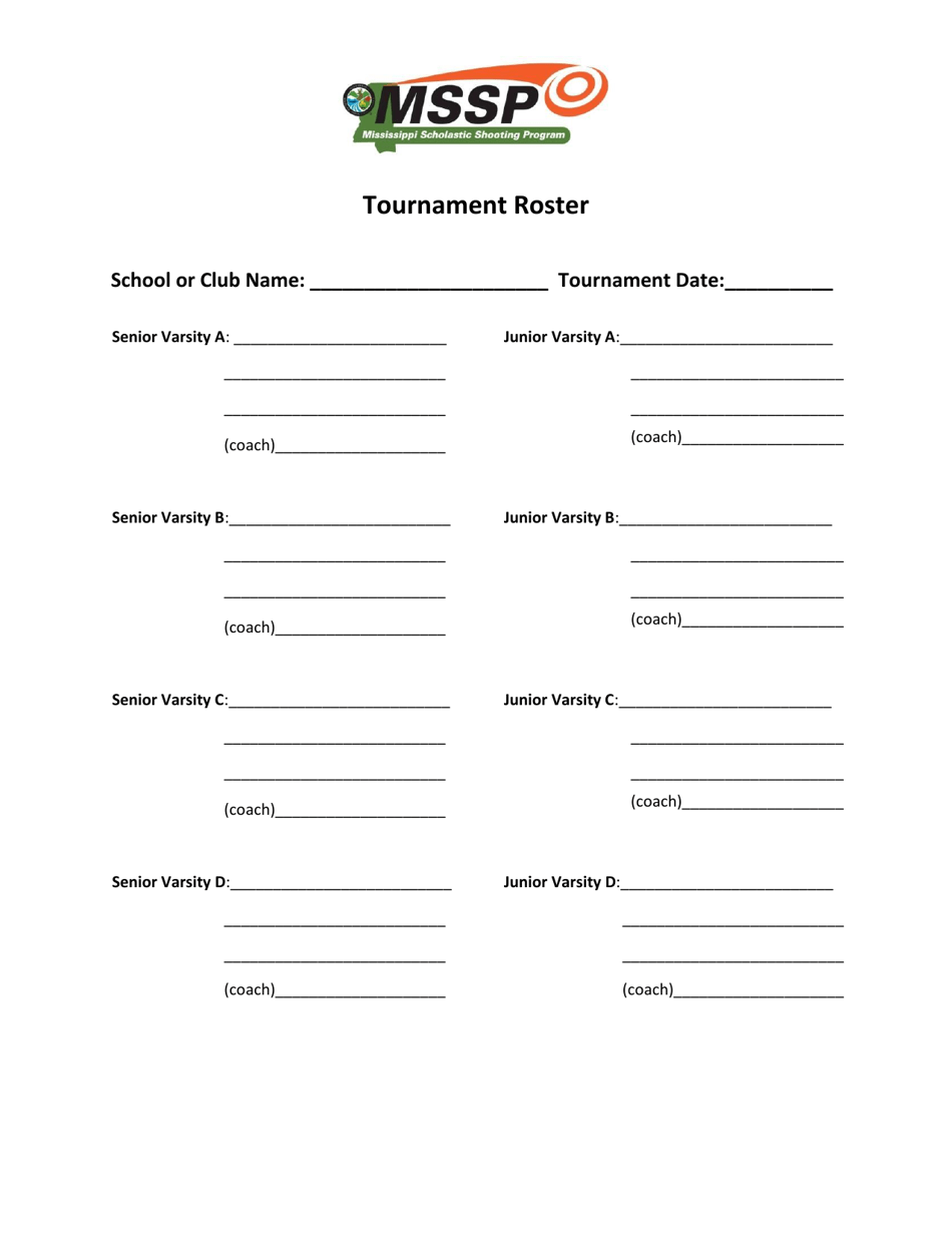 Mississippi Tournament Roster - Fill Out, Sign Online and Download PDF ...