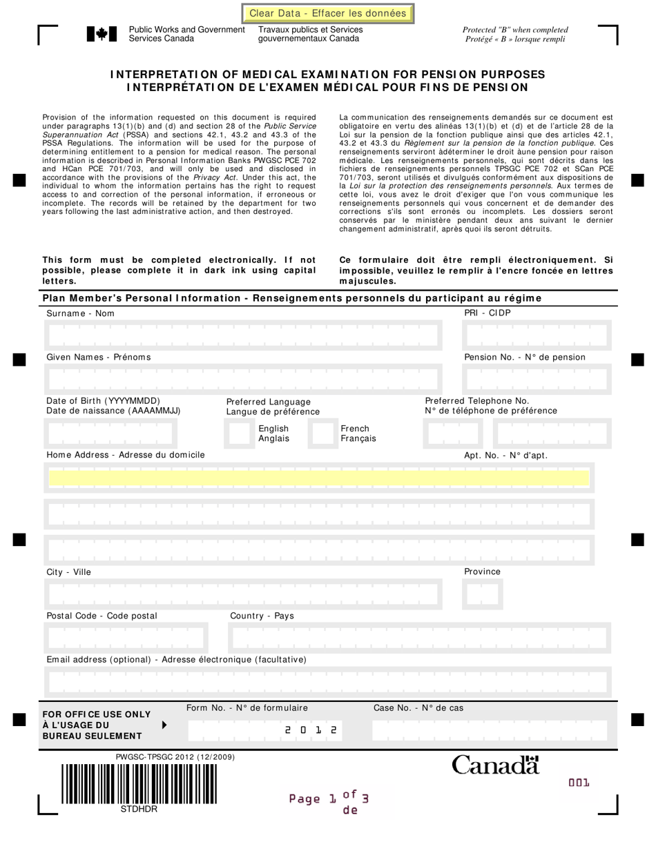Form PWGSC-TPSGC2012 - Fill Out, Sign Online and Download Fillable PDF ...