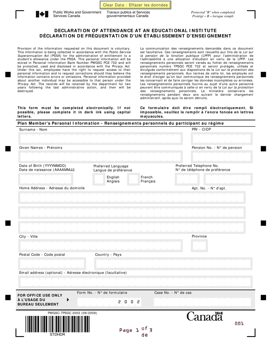 Form PWGSC-TPSGC2002 - Fill Out, Sign Online and Download Fillable PDF ...
