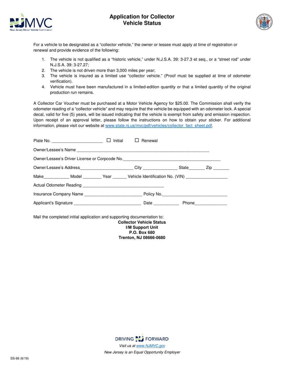 Form SS-66 - Fill Out, Sign Online and Download Fillable PDF, New ...