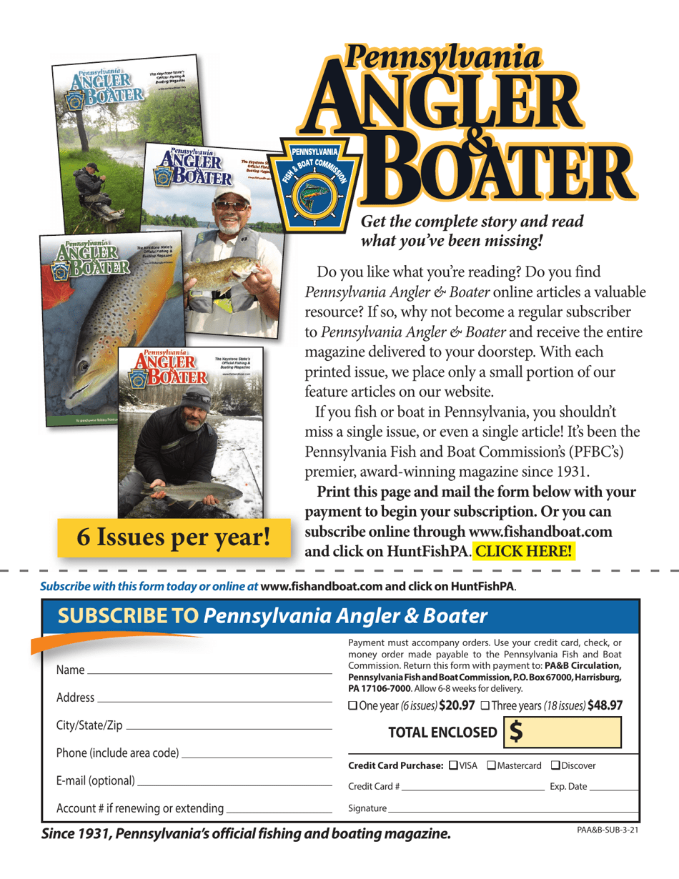 Pennsylvania Pennsylvania Angler & Boater Subscription Form - Fill Out ...