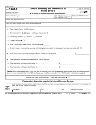 IRS Form 1042-T Download Fillable PDF or Fill Online Annual Summary and Transmittal of Forms ...