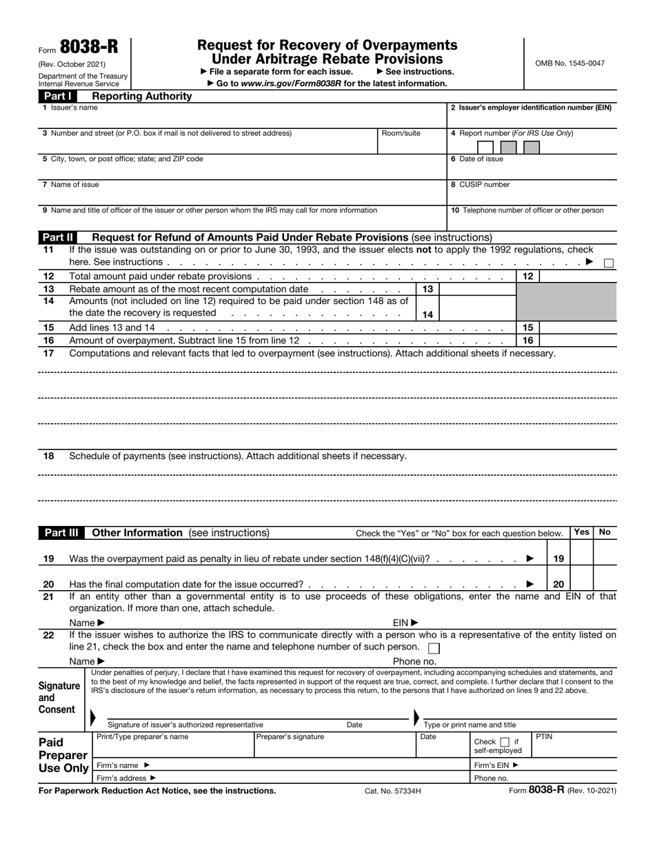 IRS Form 8038-R Download Fillable PDF or Fill Online Request for ...