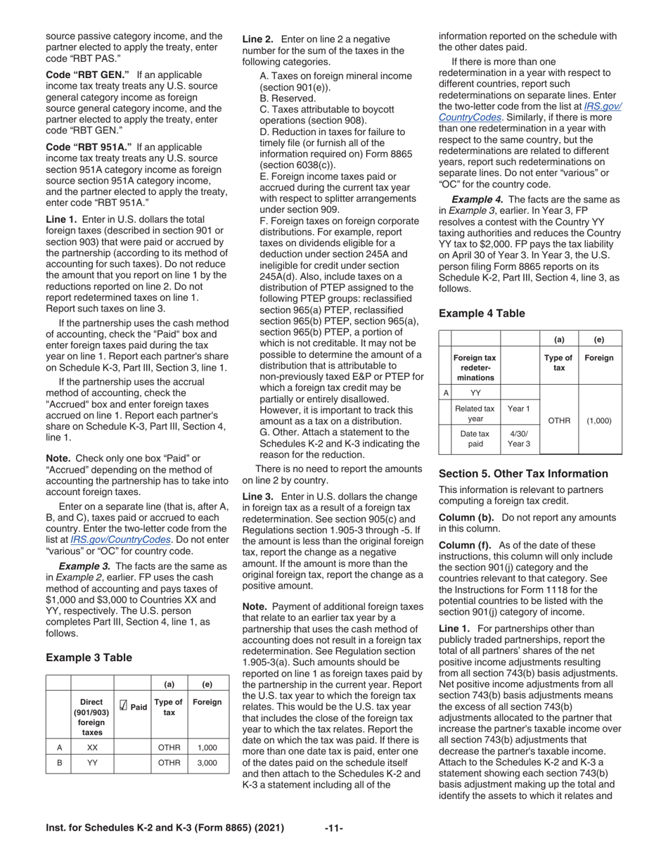 Download Instructions For IRS Form 8865 Schedule K 2 K 3 PDF 2021
