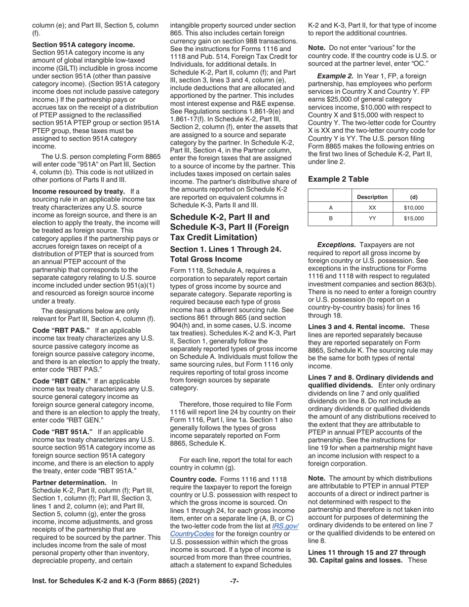 Download Instructions For IRS Form 8865 Schedule K 2 K 3 PDF 2021
