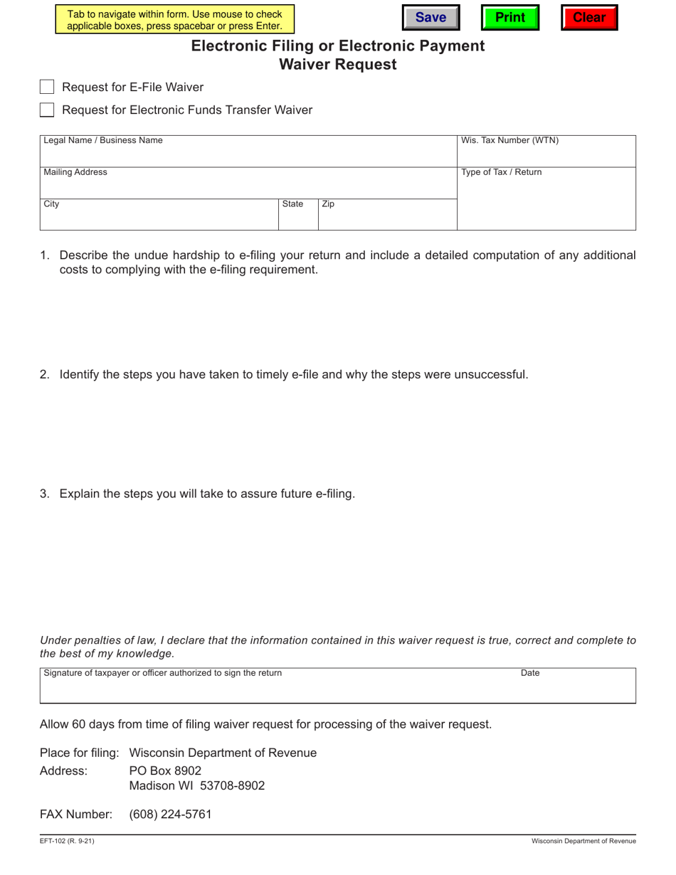Form EFT-102 Download Fillable PDF or Fill Online Electronic Filing or ...