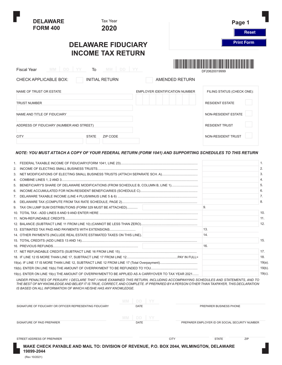 Form 400 - 2020 - Fill Out, Sign Online and Download Fillable PDF ...
