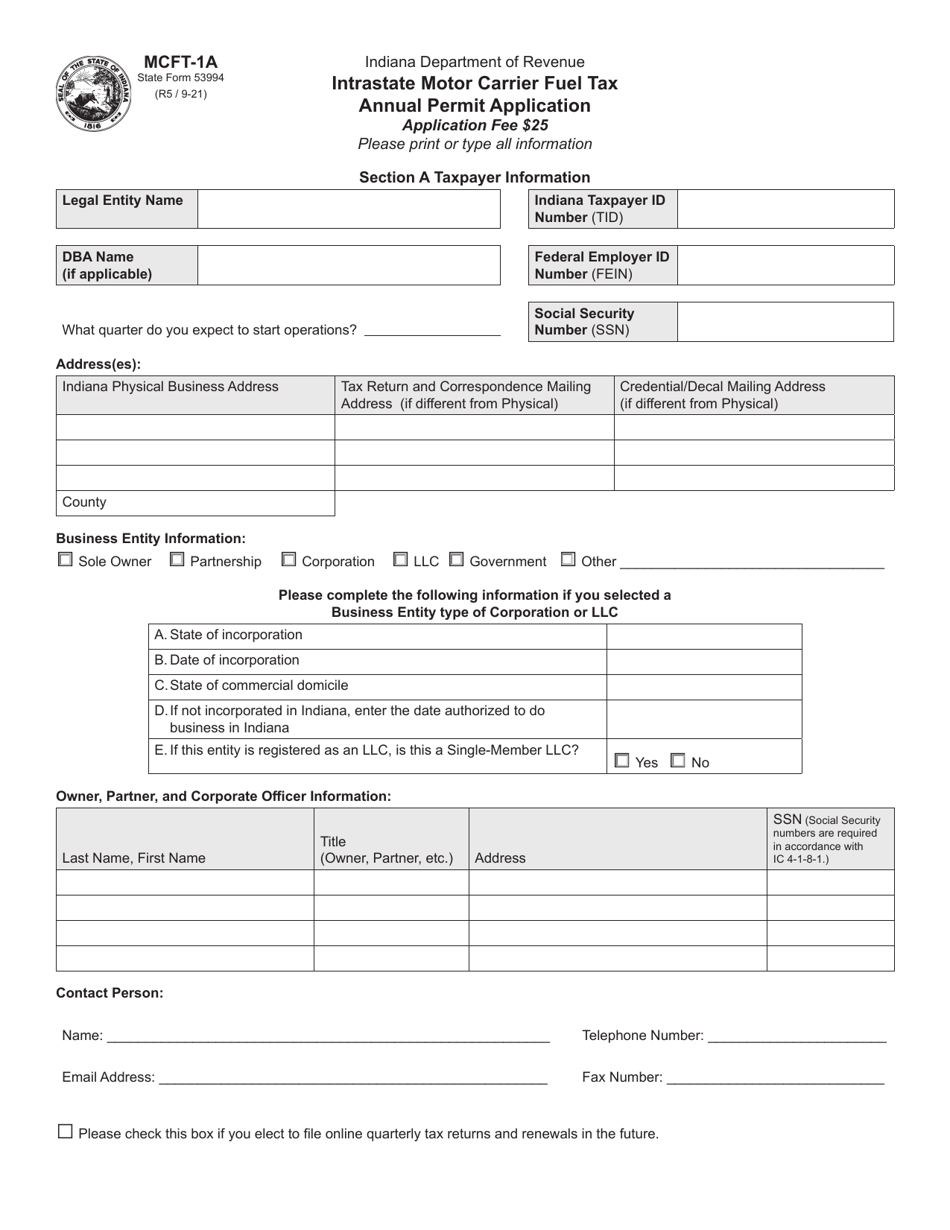 Form MCFT-1 (State Form 53994) - Fill Out, Sign Online and Download ...